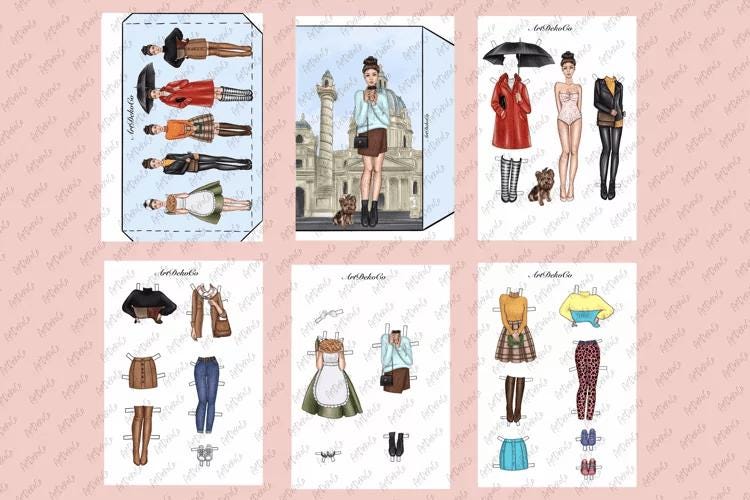 Art Deco Paper Doll: Vintage Fashion Cut-outs (digital Download PDF) - Etsy
