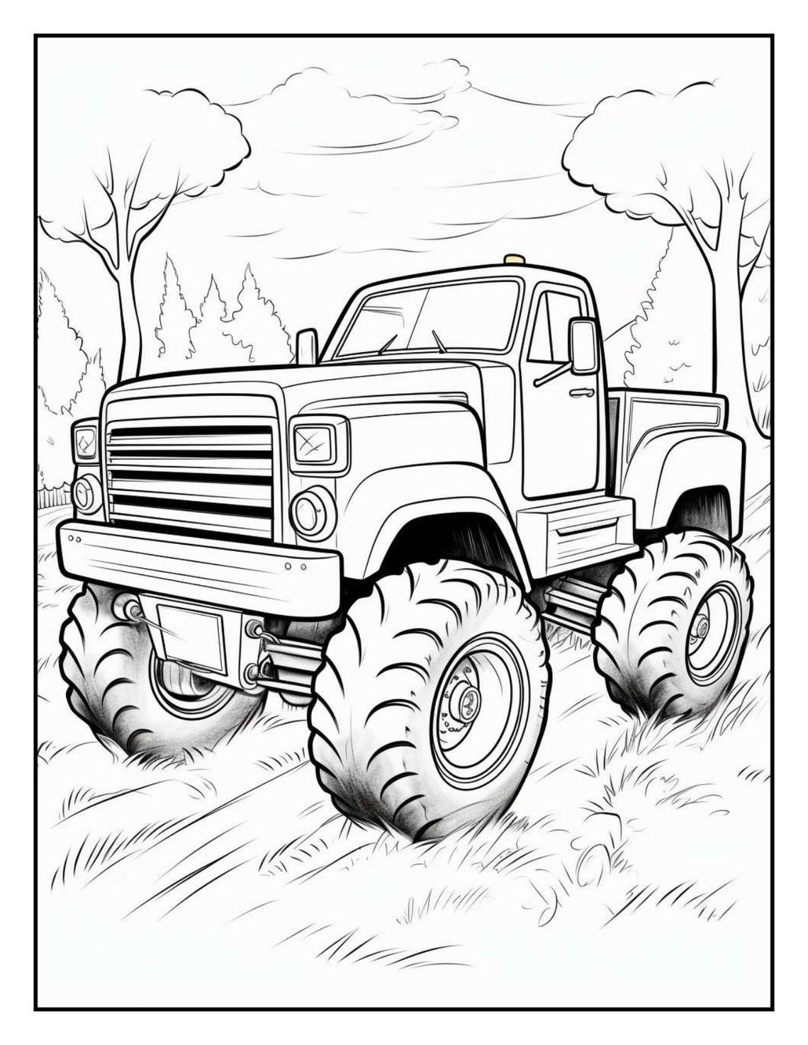 Monster Truck Coloring Page: Off-road Adventure (PDF Download) - Etsy