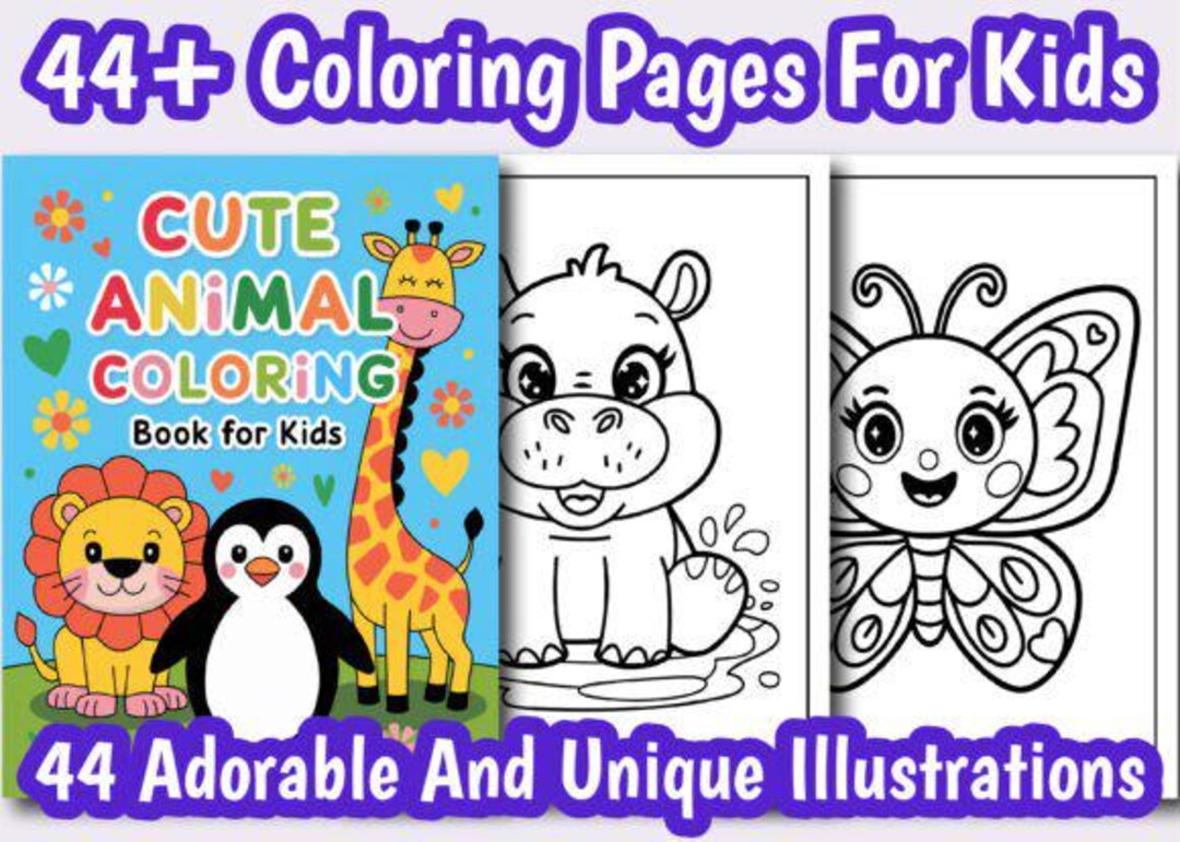 Animal Coloring Pages for Kids - 44+ Fun Illustrations (PDF) - Etsy