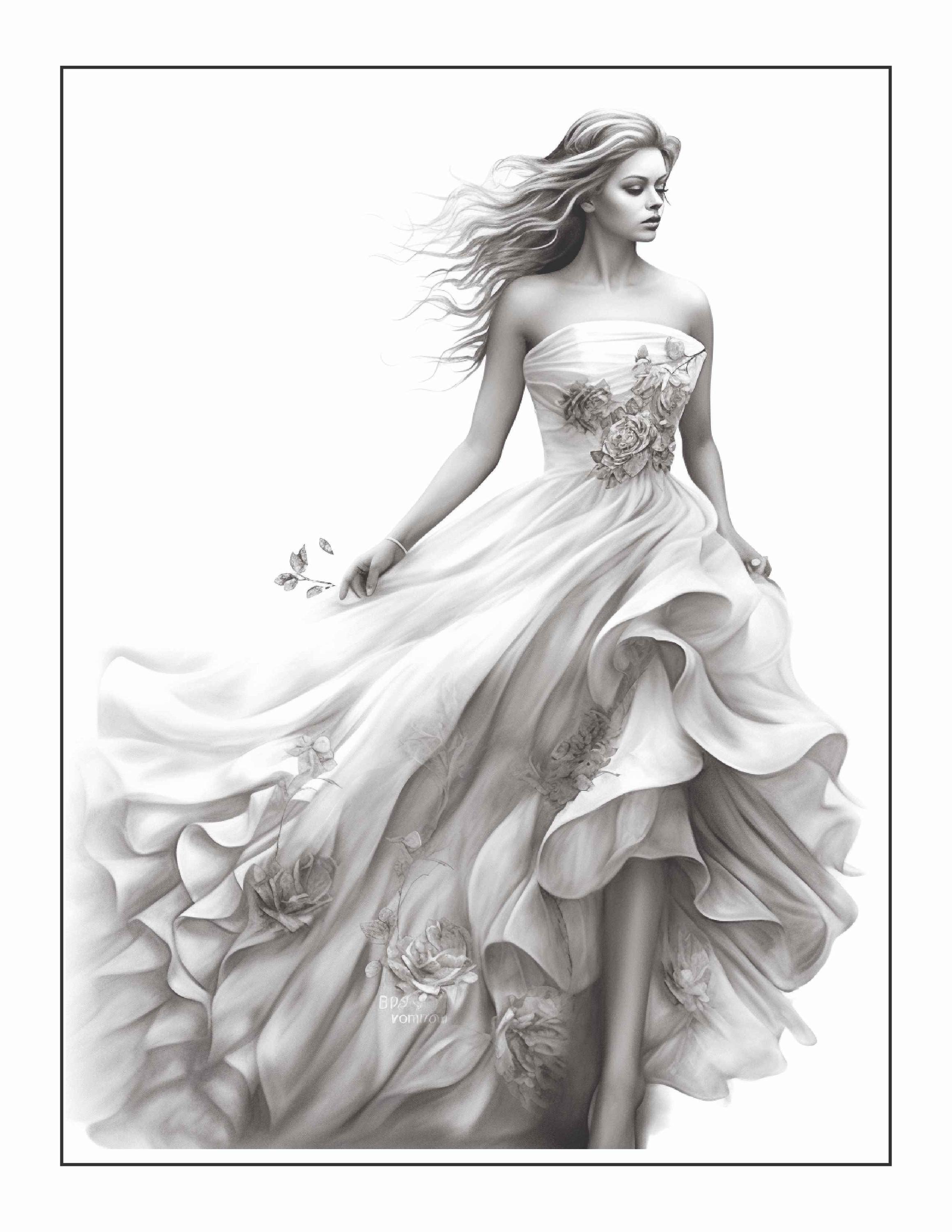 Detailed Women Coloring Pages: Relaxing Printable Art (instant Download ...