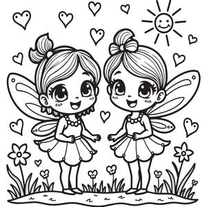 Enchanting Flower Fairy Coloring Page | Printable Fairy Coloring Sheet ...