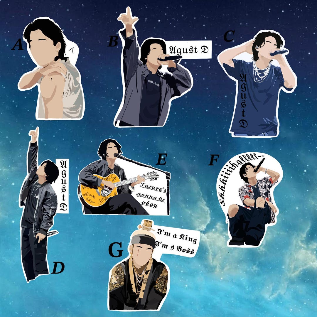 BTS Agust D D-day Tour Faceless Waterproof Sticker Collection - Etsy UK