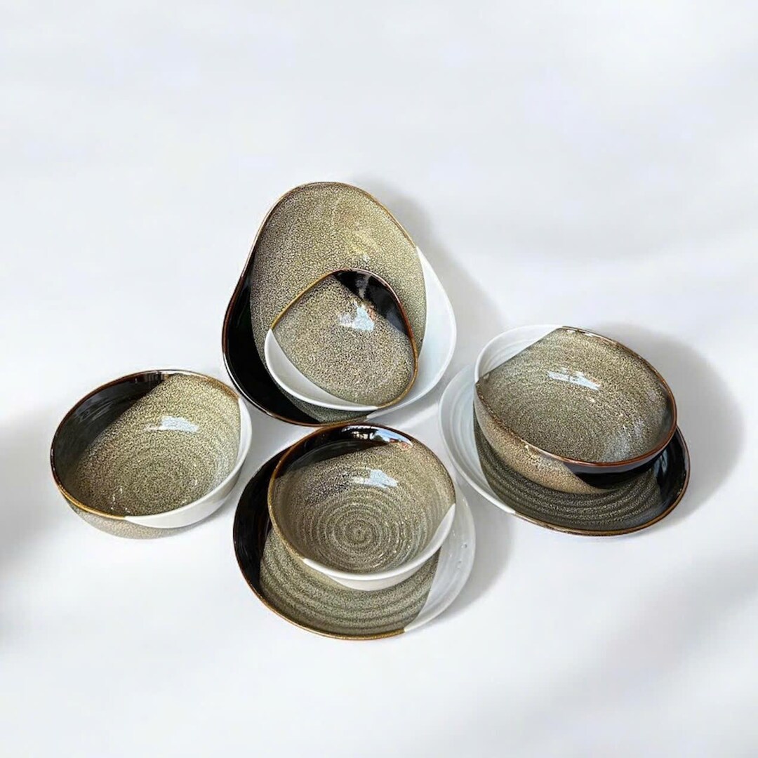 Rustic Handmade Dinner Set Porcelain Dinnerware Unique Pottery Dinner ...