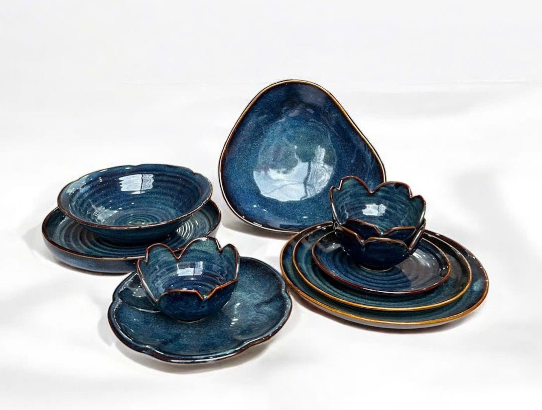 Flower Porcelain Dinner Set Handmade Unique Dinner Set Modern ...