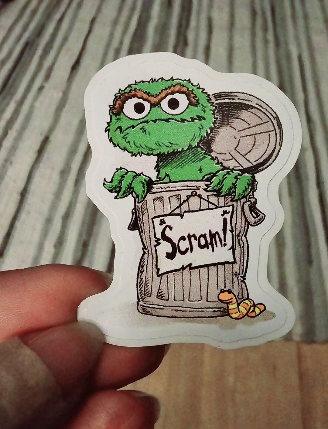 Oscar the Grouch scram Sticker - Etsy