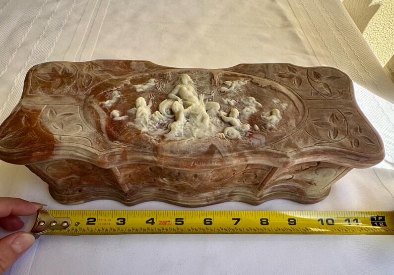 Vintage Genuine Incolay Stone Studios Jewelry Box/trinket Box Featuring ...