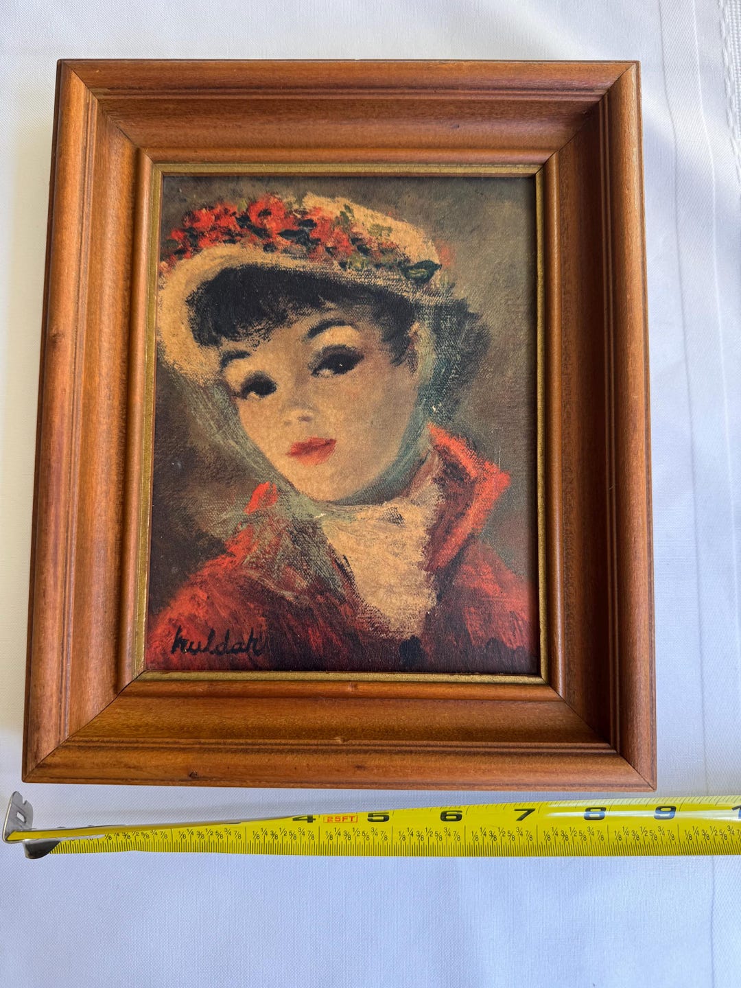 Vintage MCM Annette Huldah Signed by Cherry Jeffe Huldah Wood Frame ...