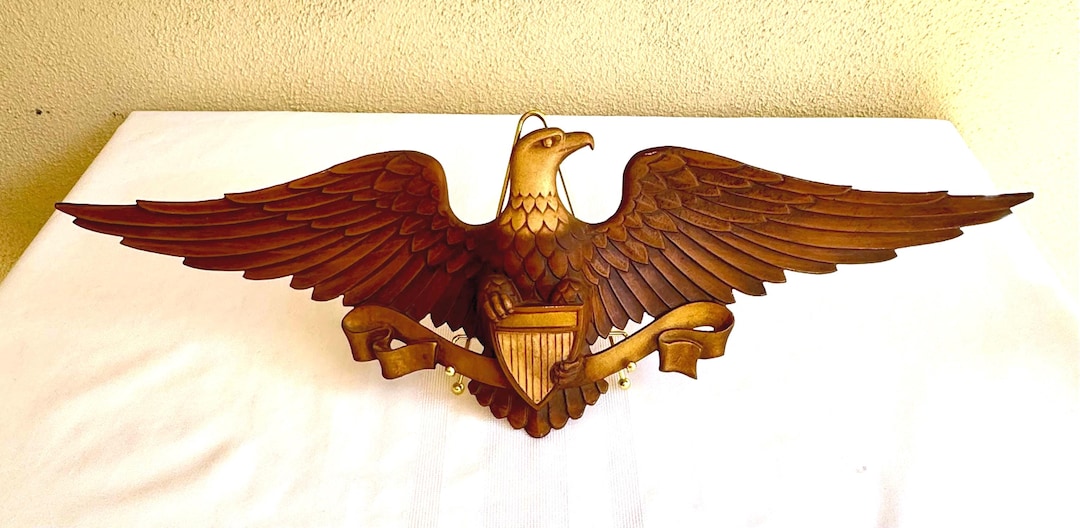 VTG American Cast Metal Eagle by Sexton Wall Plaque 27” Wingspan MCM ...