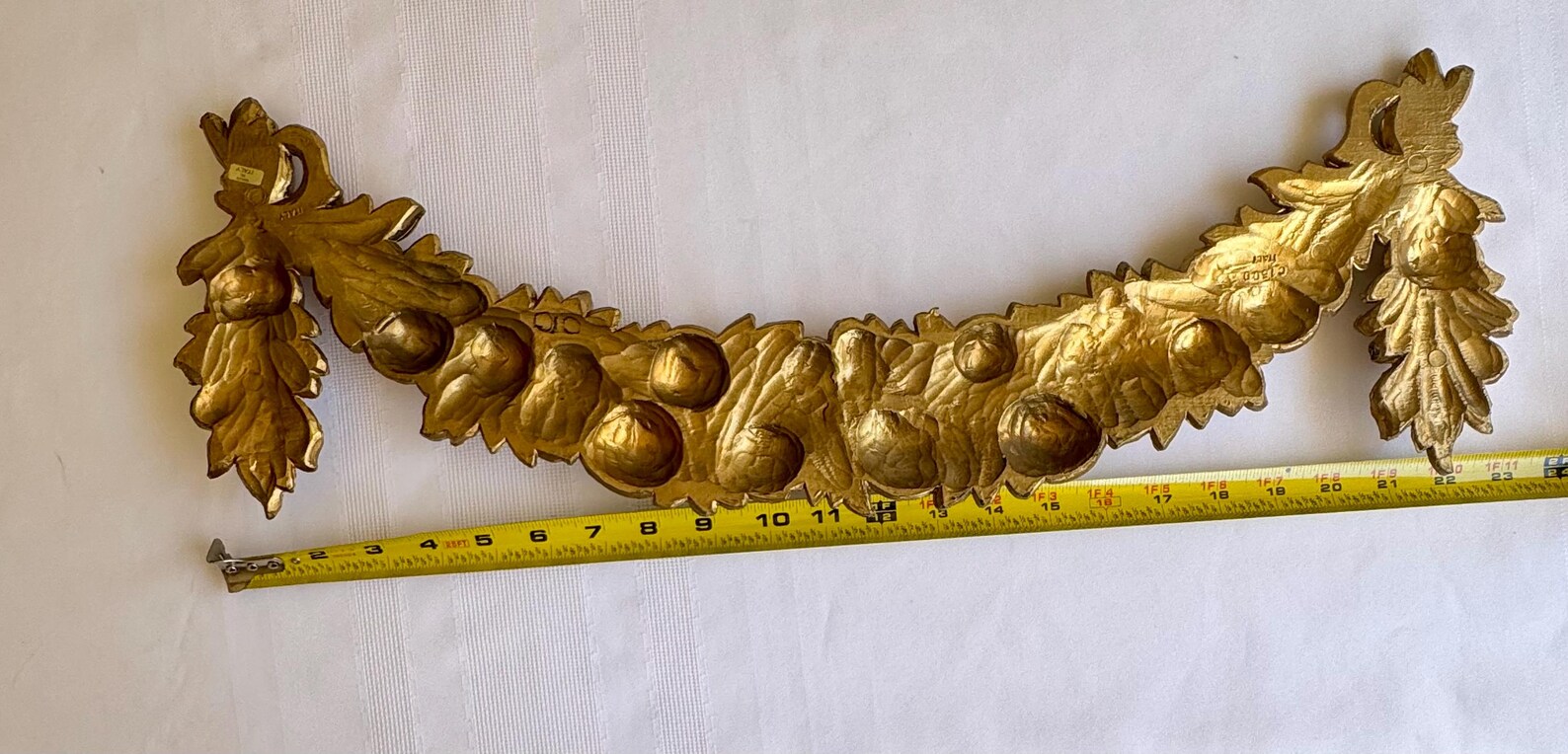 Italian Gold Baroque Fruit Floral Swag Pediment Wall Decor/hanging Wall ...