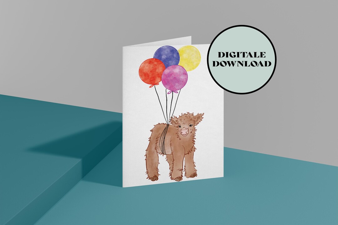 Printable Birthday Card Scottish Highlander - Etsy Australia