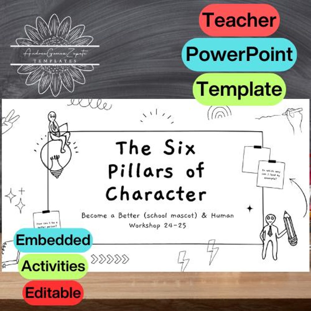 Six Pillars of Character Education Powerpoint Template - Editable - Etsy