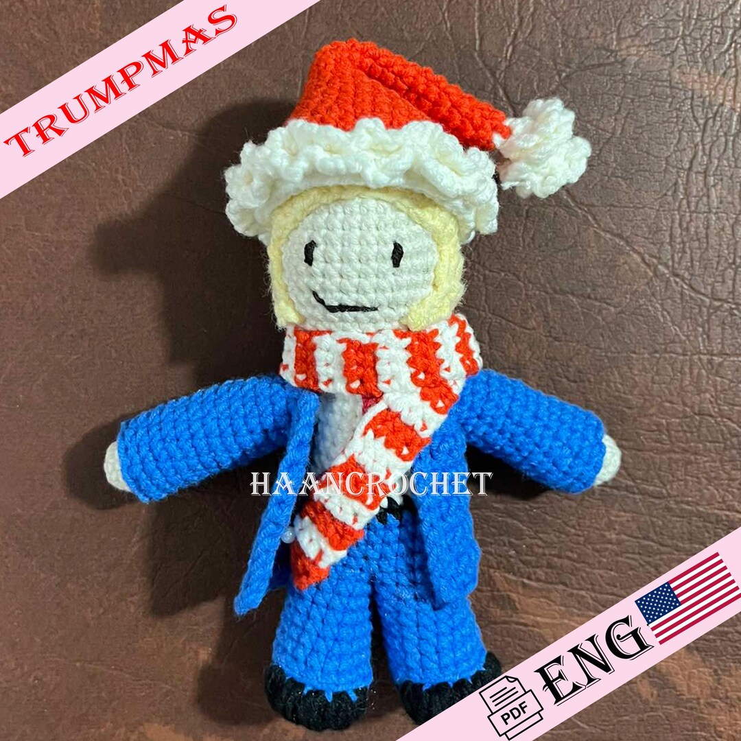 Donald Trump Crochet Pattern, Donald Trump Christmas Crochet, Donald ...