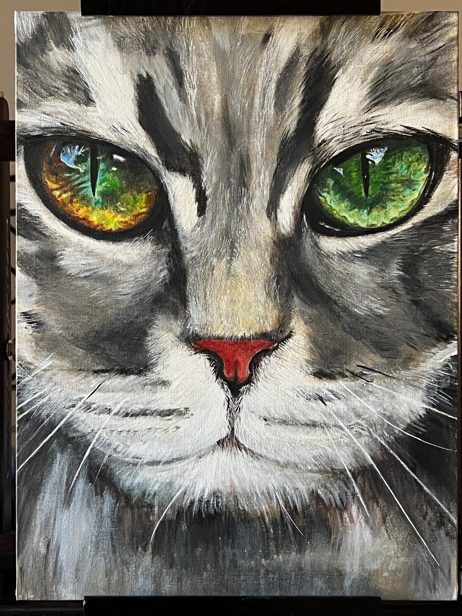 Acrylic Painting Original Cat Face Realistic Wall Art on Canvas. - Etsy