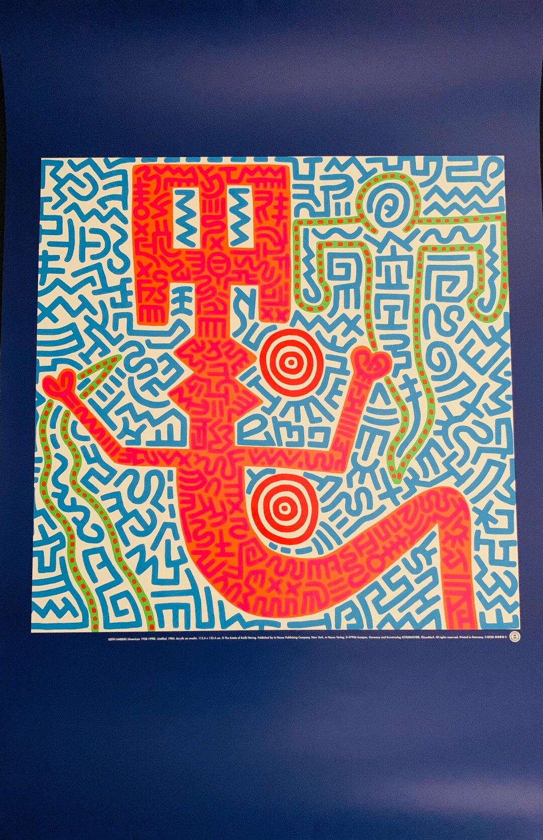 Keith Haring: “blue, 1984”. Offset Lithograph in Excellent Condition ...