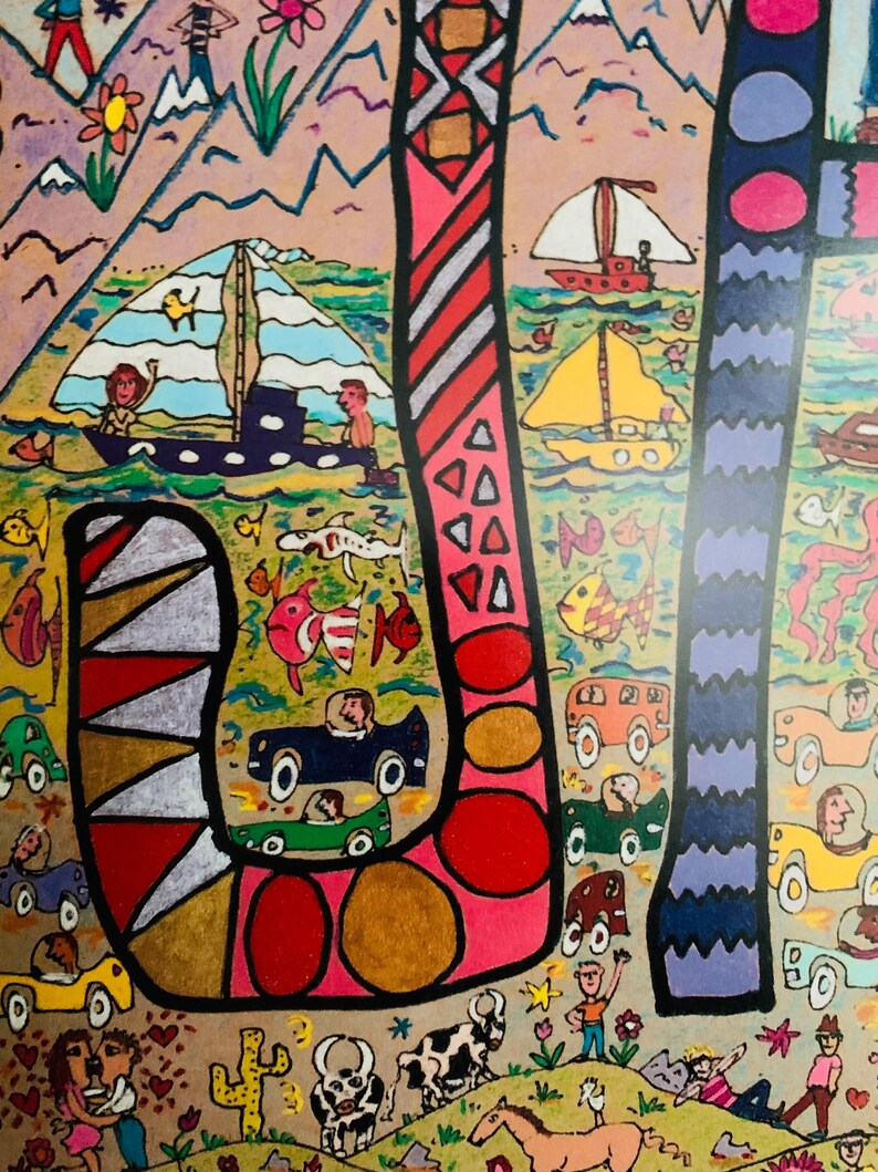 James Rizzi First Exhibition Poster! 1988 Colour Offsetlithograph. in ...