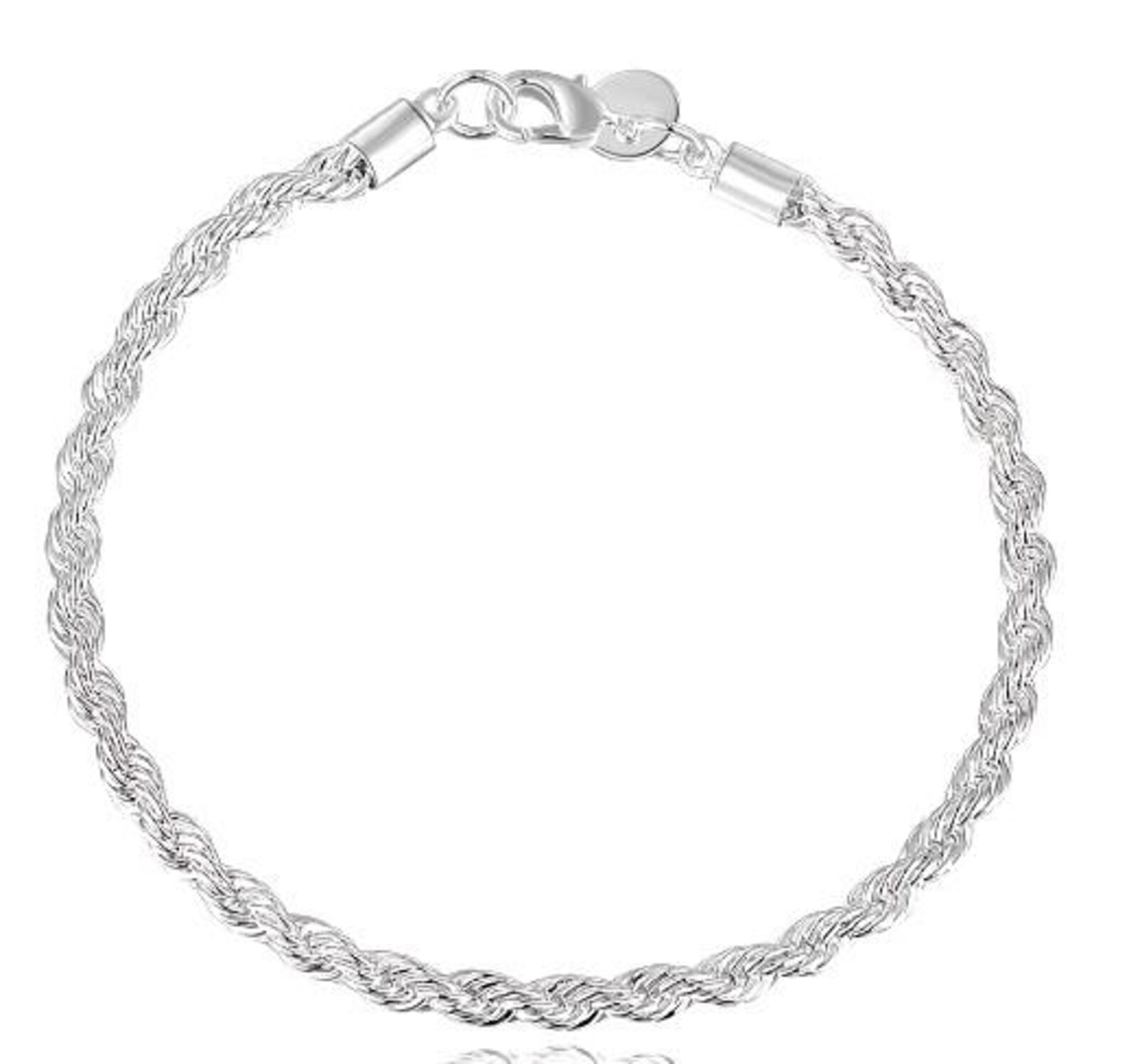 Sterling Silver Twisted Rope Chain Necklace & Bracelet Set - Etsy