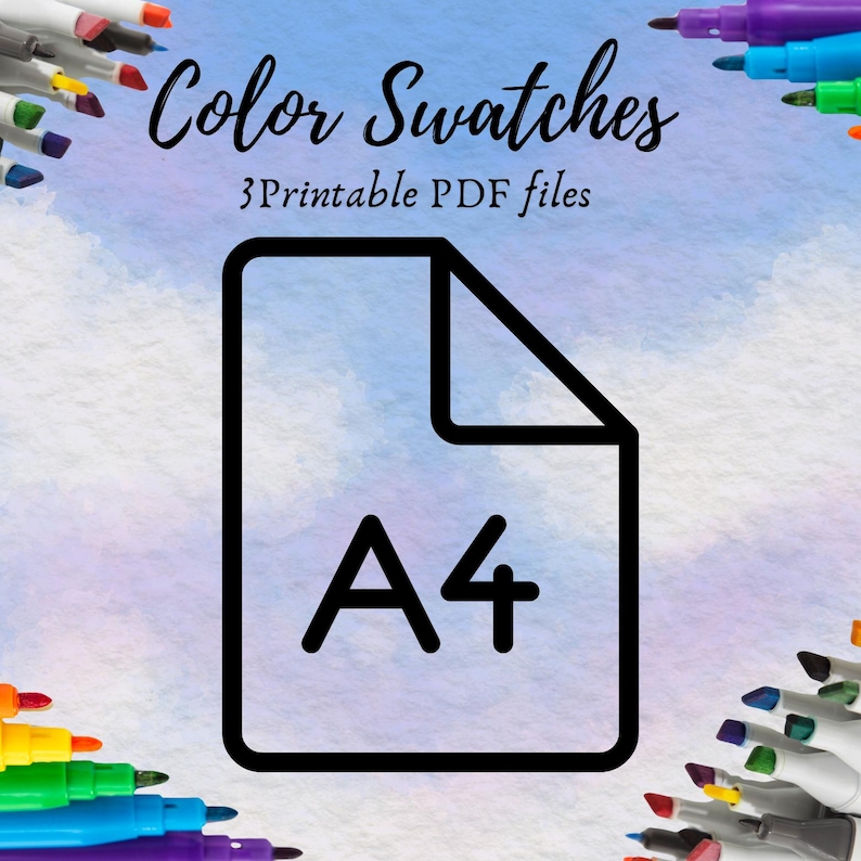 Printable Color Swatch Chart, Marker Testing Template, Swatch Tracker ...