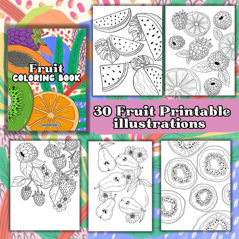 Fruit Coloring Pages, Coloring Pages for Kids Fruits, Coloring Pages ...