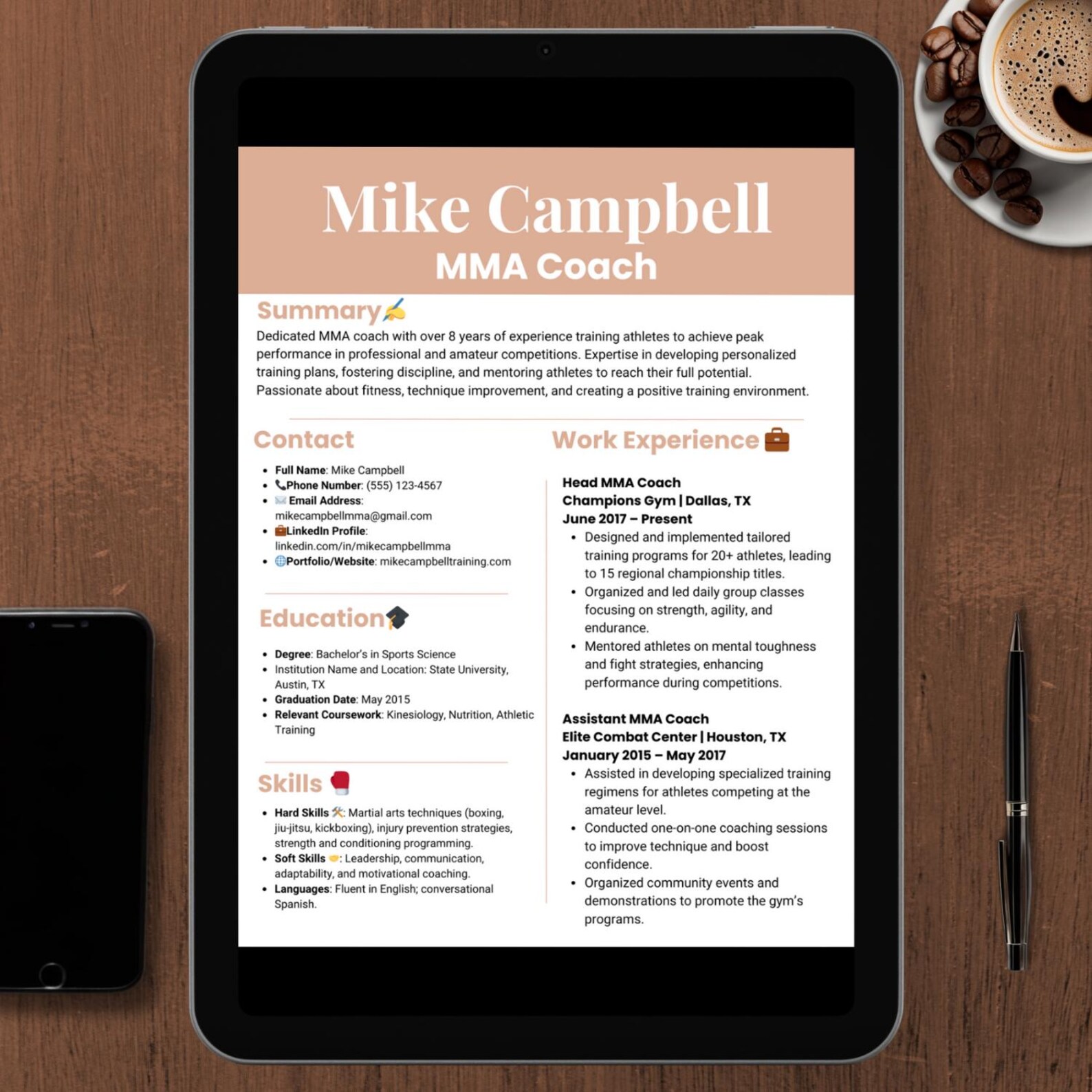 Professional Resume Template With Clean Design and Customizable ...