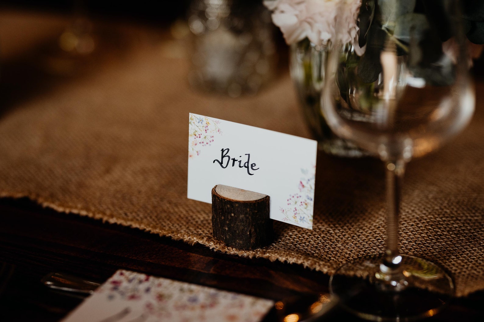 EDITABLE Floral Wedding Name Cards Printable Place Cards Rustic Classic ...