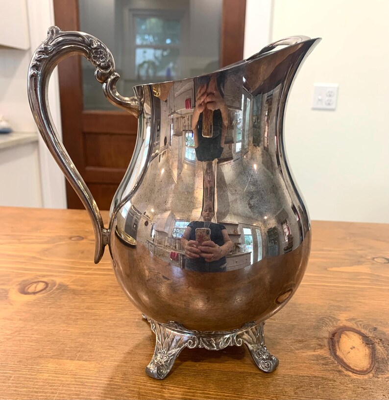 Vintage F.B. Rogers Silver Pitcher With Ice Lip - Etsy
