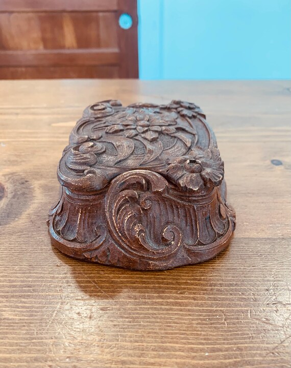 Vintage Syroco Wood Trinket Box - Gem