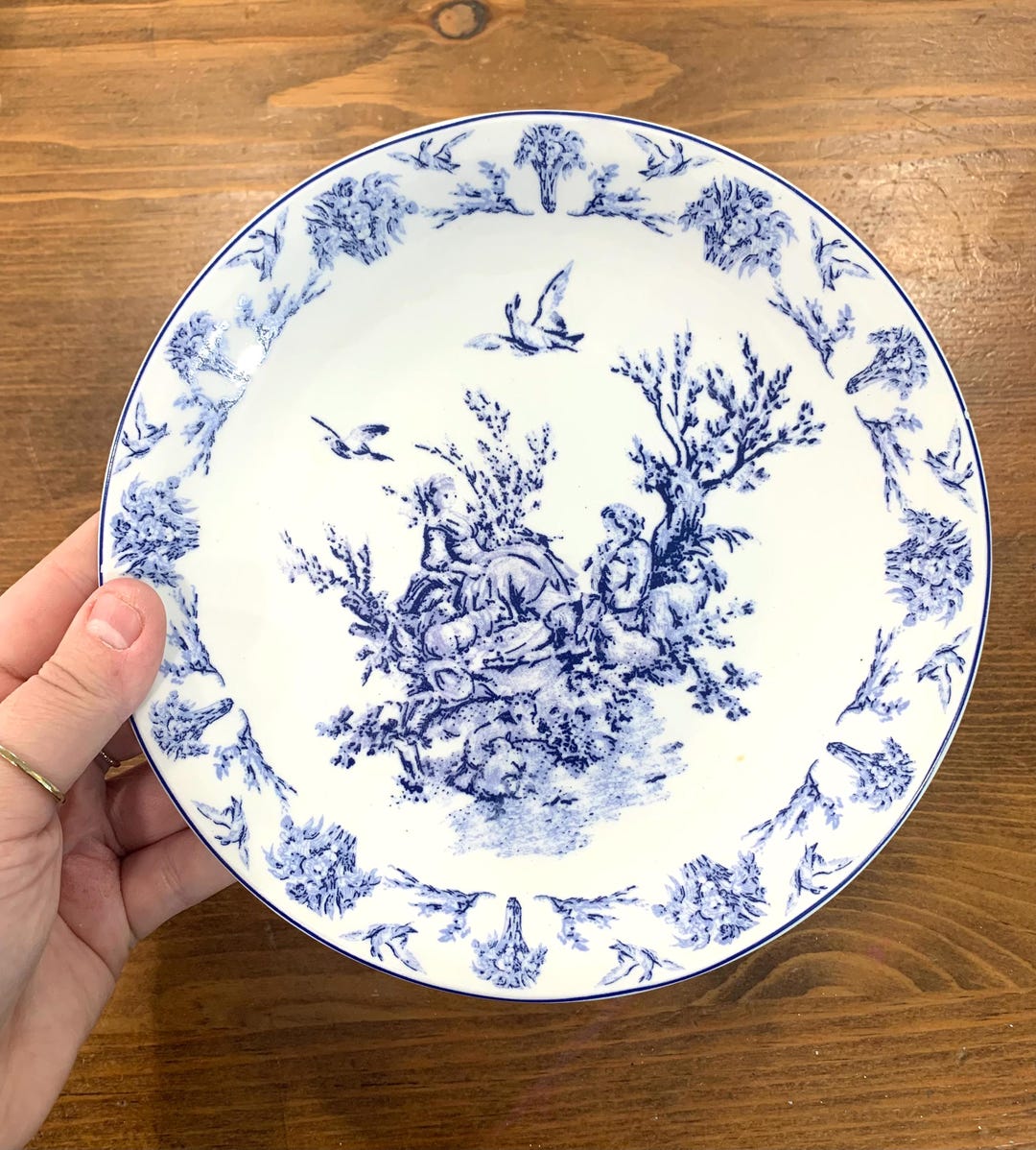Blue and White Toile Scene Decorative Plate - Etsy