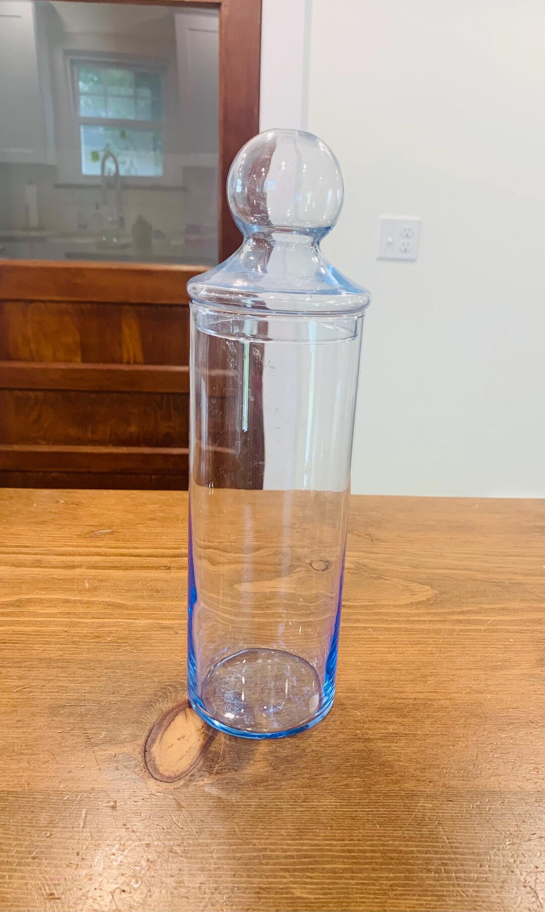 Blue Glass Tall Apothecary Jar - Etsy