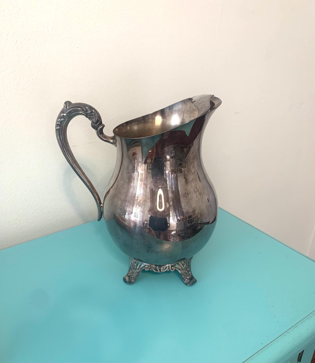 Vintage F.B. Rogers Silver Pitcher With Ice Lip - Etsy