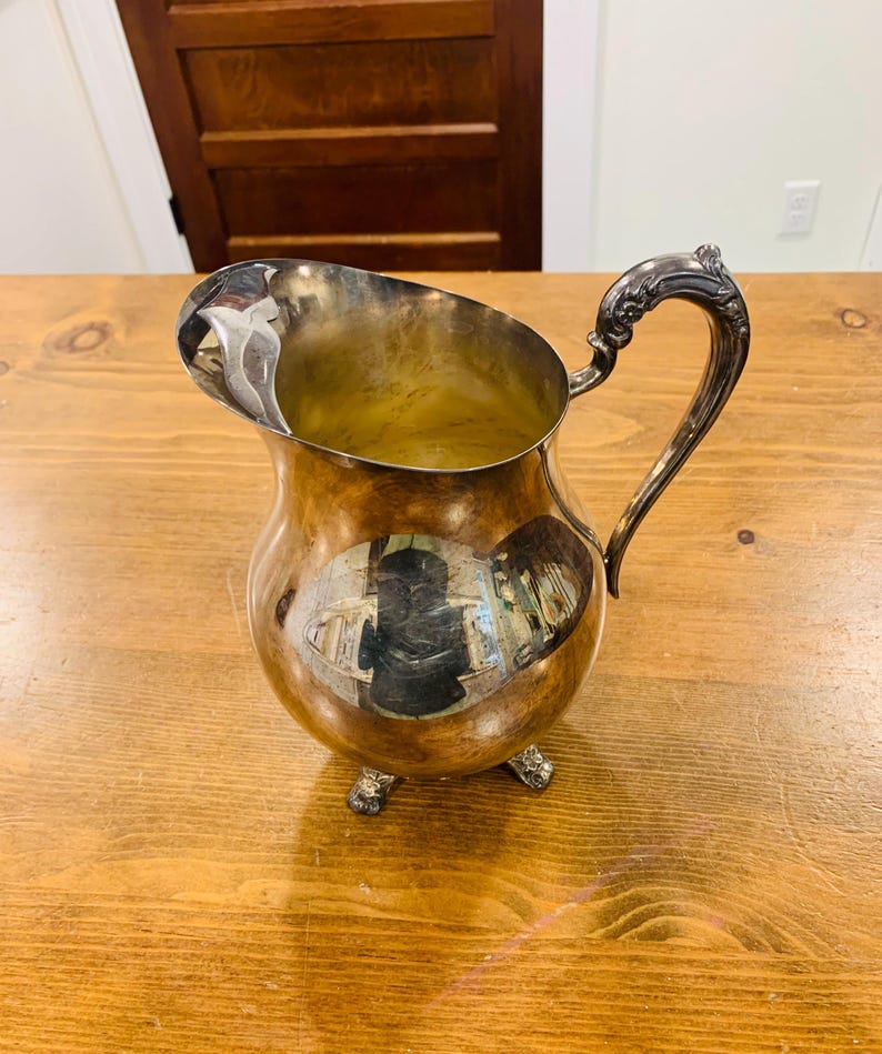Vintage F.B. Rogers Silver Pitcher With Ice Lip - Etsy