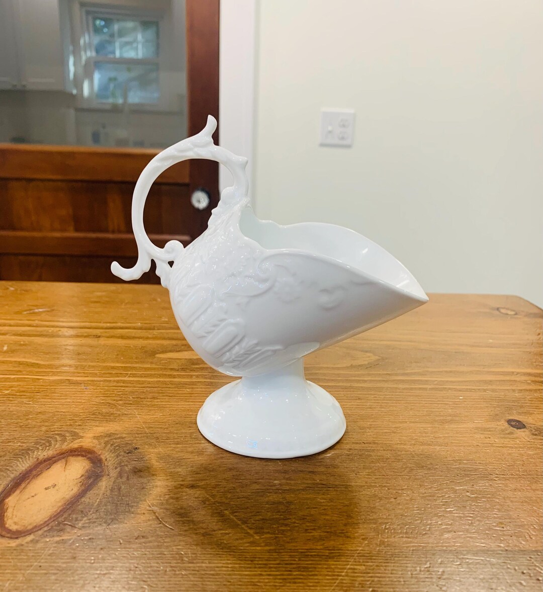 Vintage Ornate White Ceramic Sugar Scuttle - Etsy