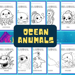 Ocean Animals Coloring Pages for Kids Toddlers Preschoolers ...