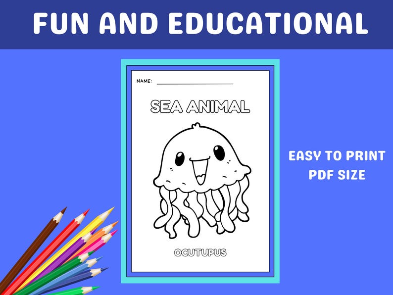Ocean Animals Coloring Pages for Kids Toddlers Preschoolers ...