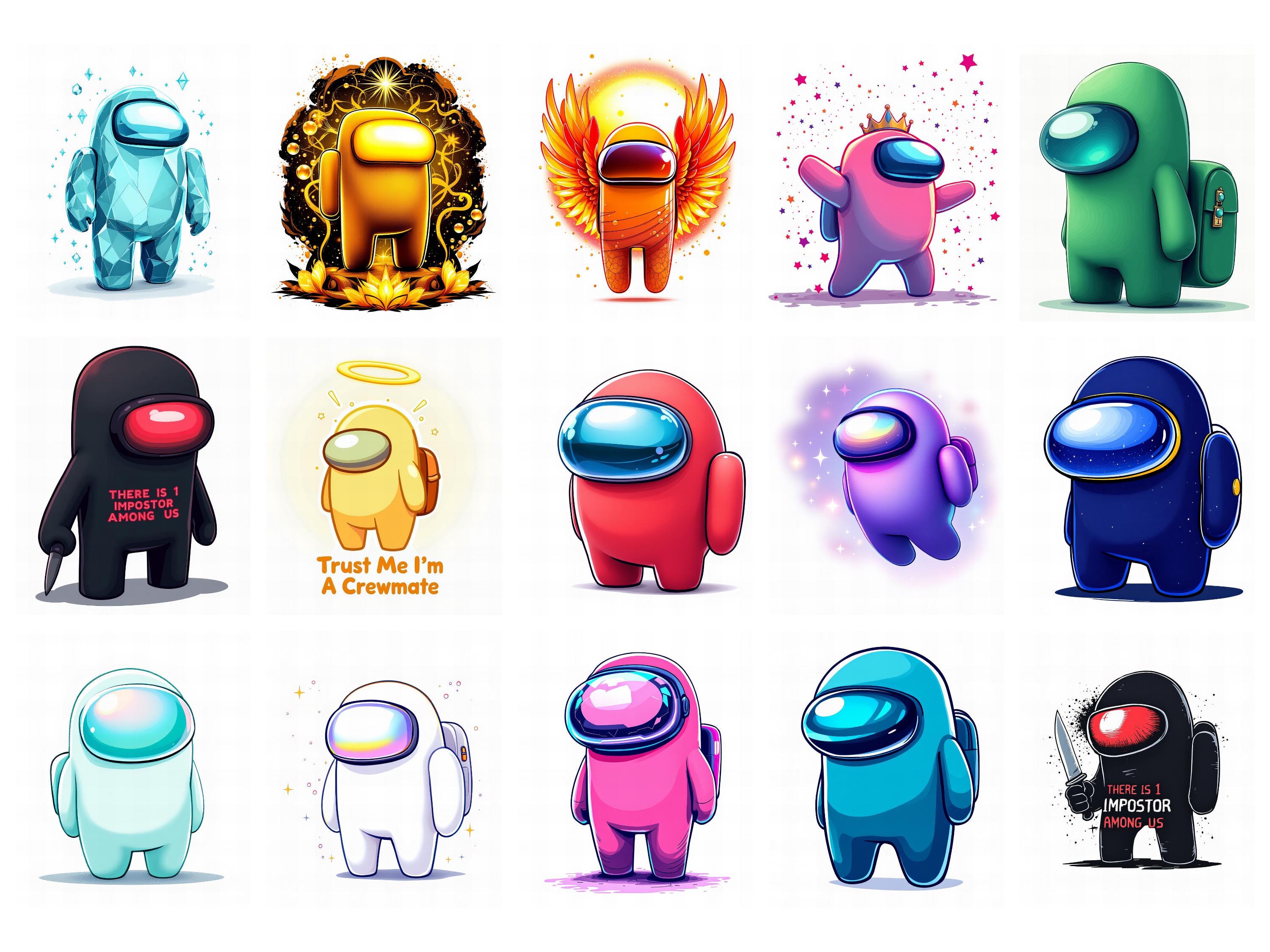 Among Us PNG Bundle Pack (42 Files), Crewmate Characters, Digital ...