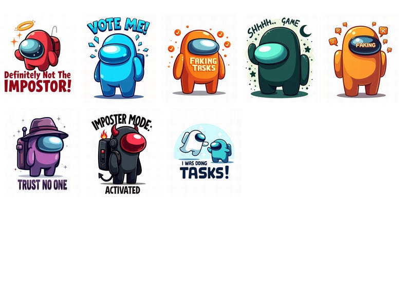 Among Us PNG Bundle Pack (42 Files), Crewmate Characters, Digital ...