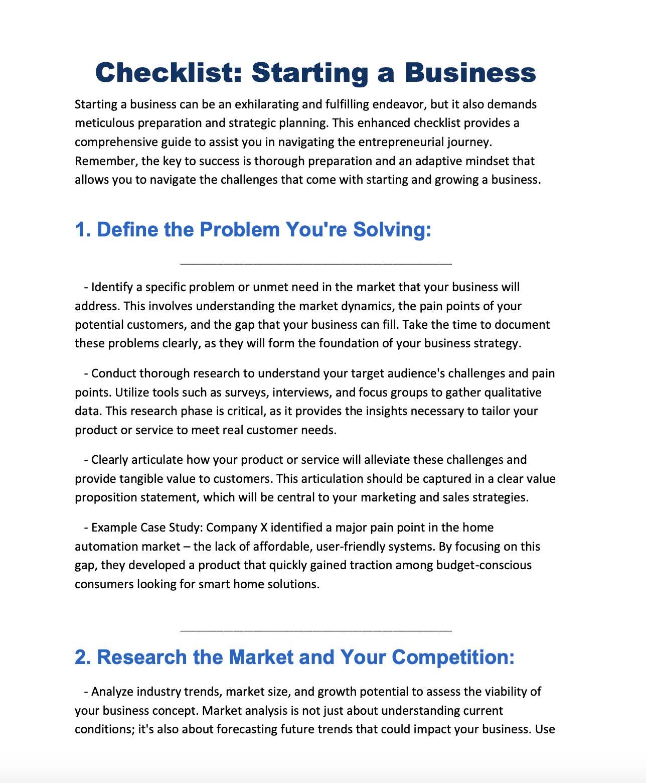 Starting a Business Checklist / Startup Launch Checklist - Etsy