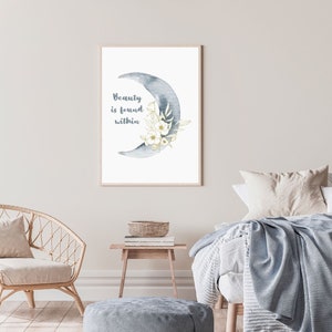 Beauty is Found Within, Digital Art Print, Boho Wall Art, Watercolor ...