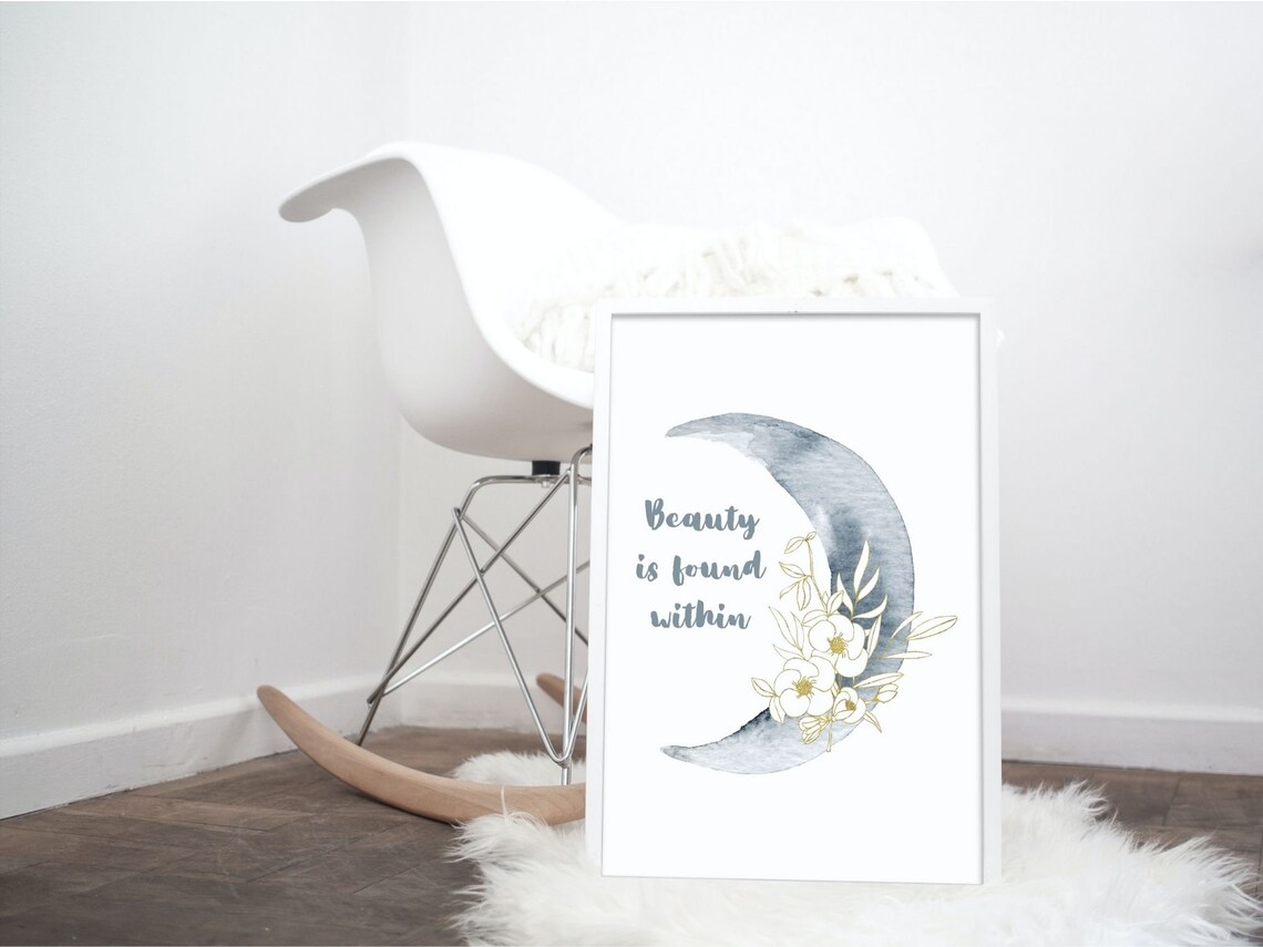 Beauty is Found Within, Digital Art Print, Boho Wall Art, Watercolor ...