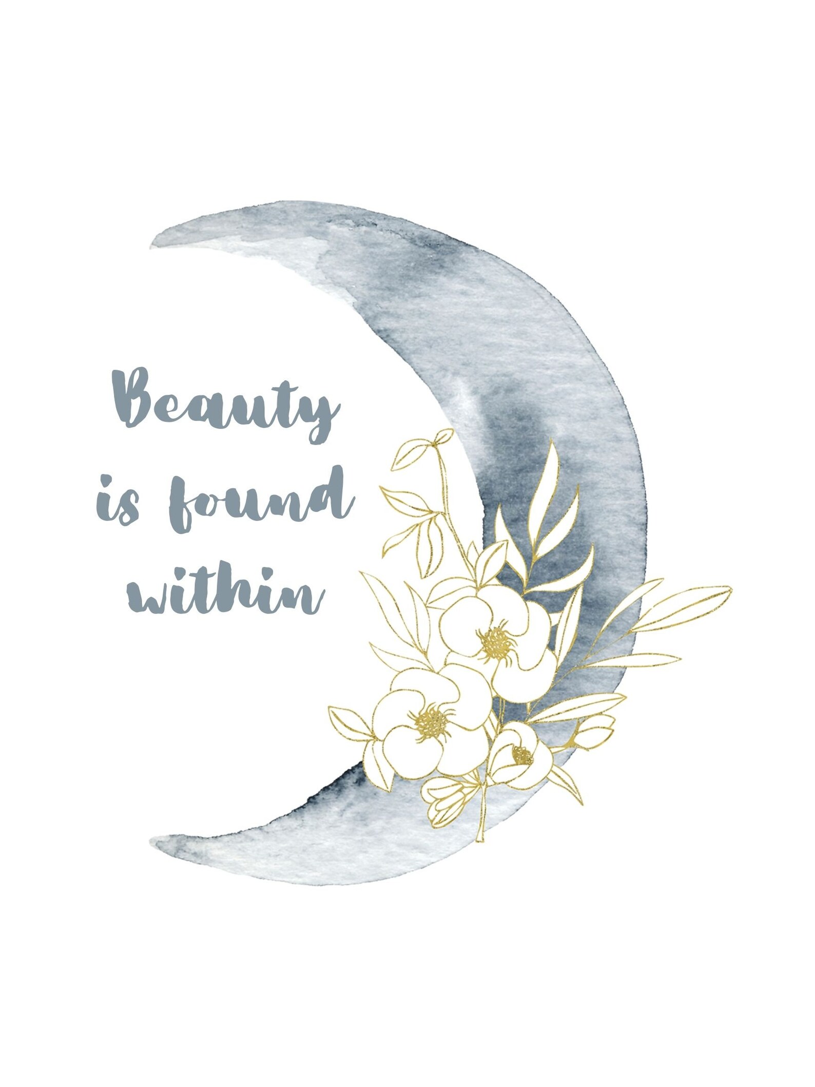 Beauty is Found Within, Digital Art Print, Boho Wall Art, Watercolor ...