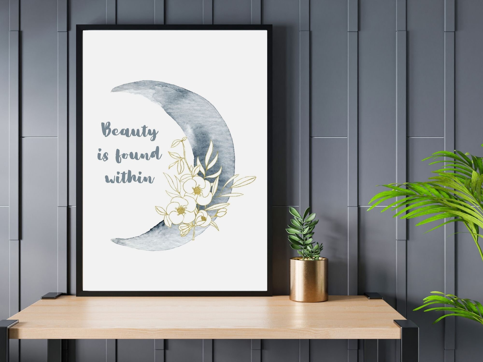 Beauty is Found Within, Digital Art Print, Boho Wall Art, Watercolor ...