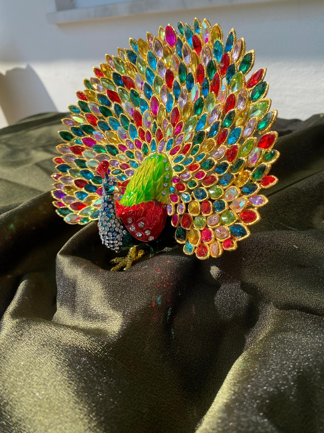 Handmade Peacock,handmade Peacock Figurine With Crystal Stoneshome ...