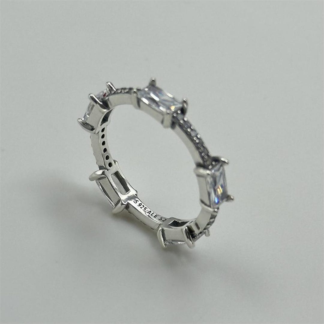 S925 ALE PANDORA Rectangular Bars Sparkling Pavé Ring - Etsy