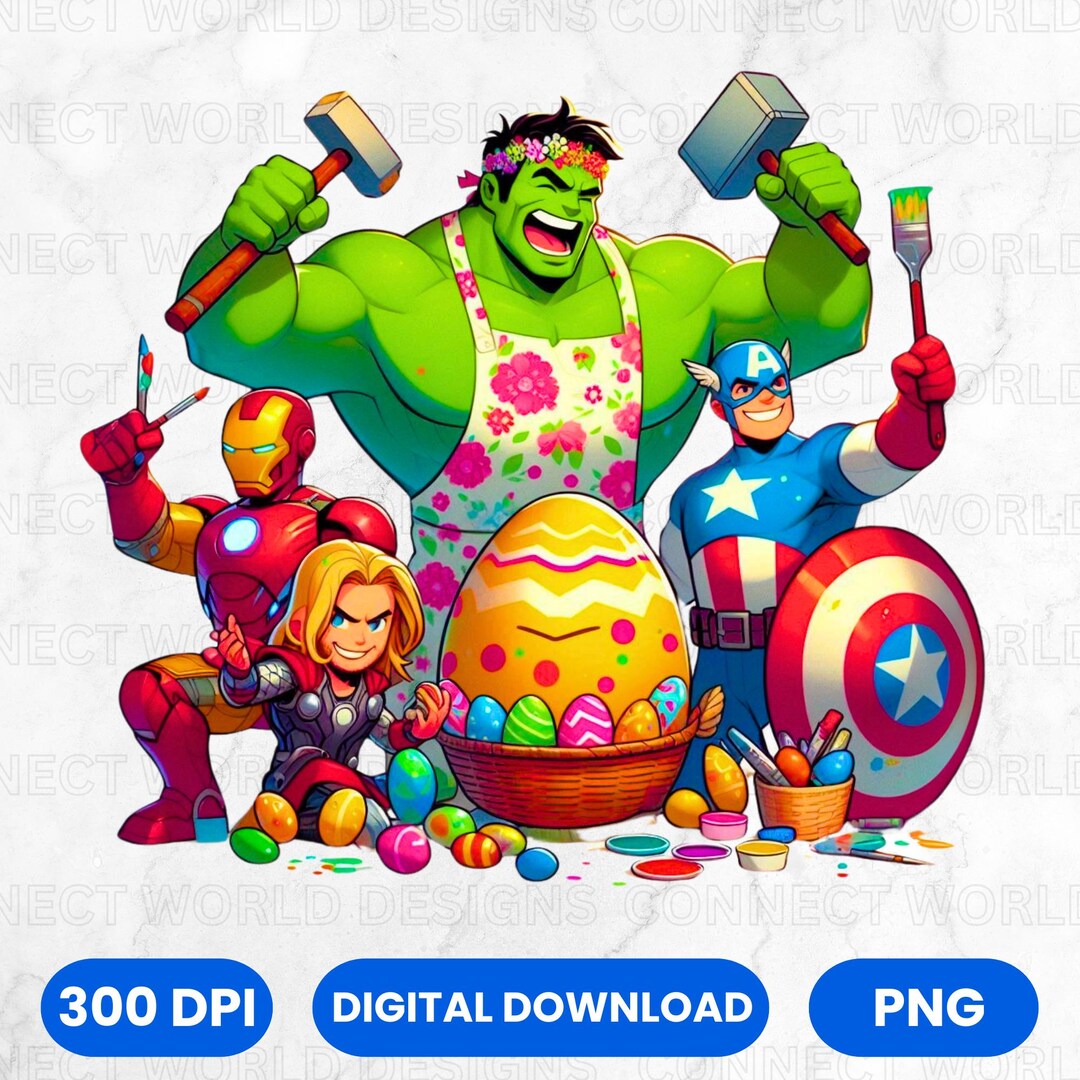 Superhero Easter Png, Easter Cartoon Png, Happy Easter Day Png, Funny ...