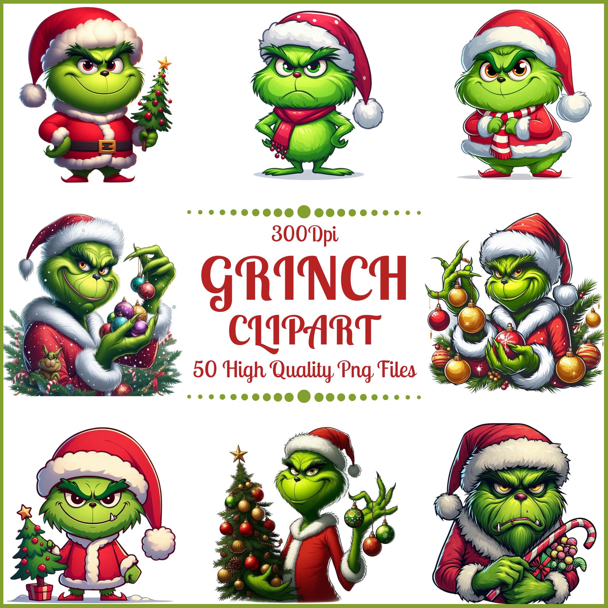 50 Christmas Grinch PNG Bundle, Grinch Winter Fantasy Clipart, Grinc ...