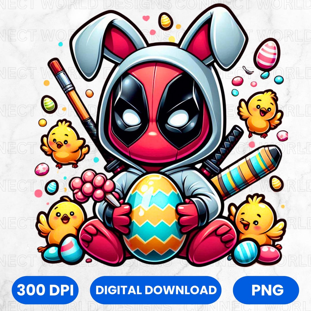 Easter Deadpool Bunny PNG: Custom Prints & Stickers (digital Download ...