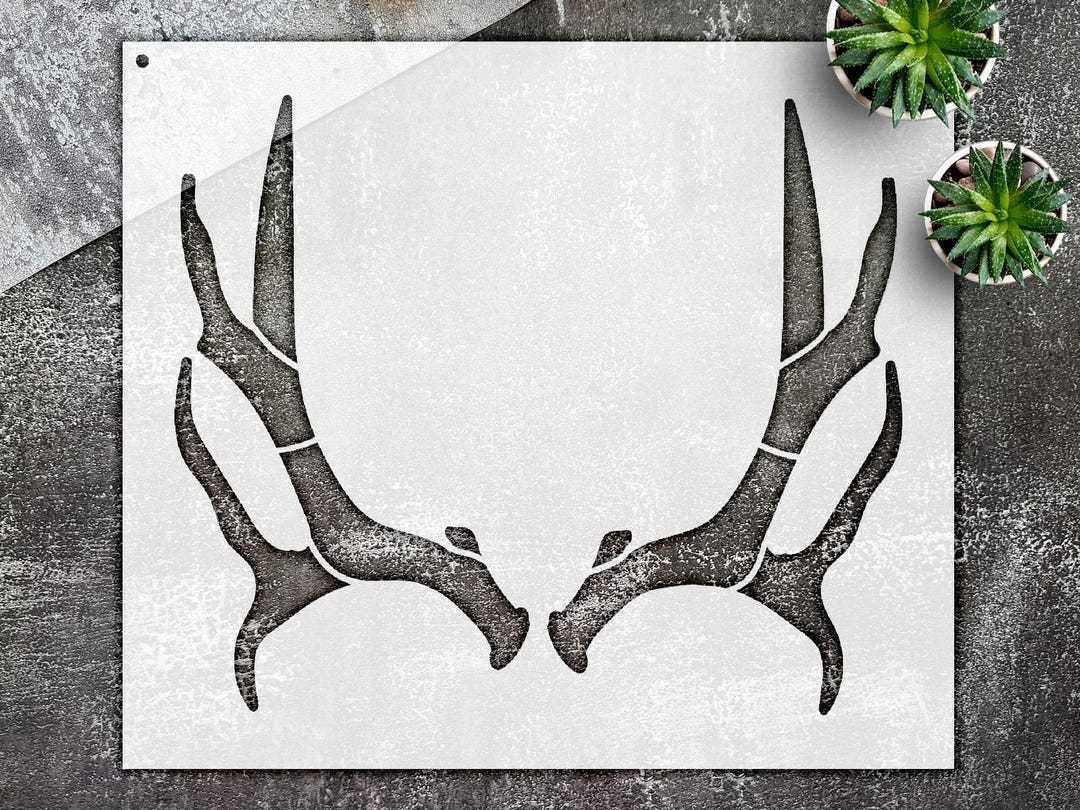 Antler Stencil – Reusable Mylar Deer Horn Template, Rustic Hunting ...