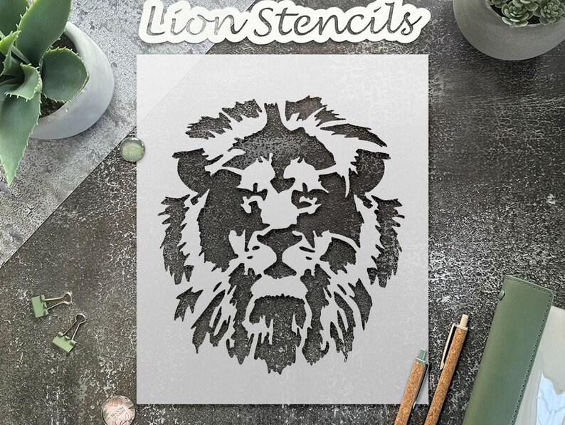 Reusable Lion Stencil - Majestic Safari Design for Wall Art, Crafts ...