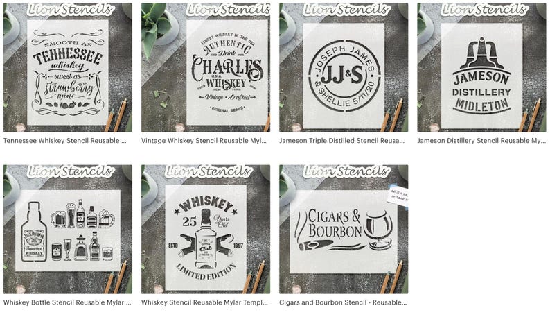 Whiskey Barrel Stencil Reusable Mylar Template, Vintage Distillery ...