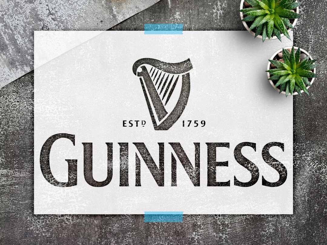 Guinness Beer Stencil – Reusable Mylar Template, Vintage Pub Sign ...