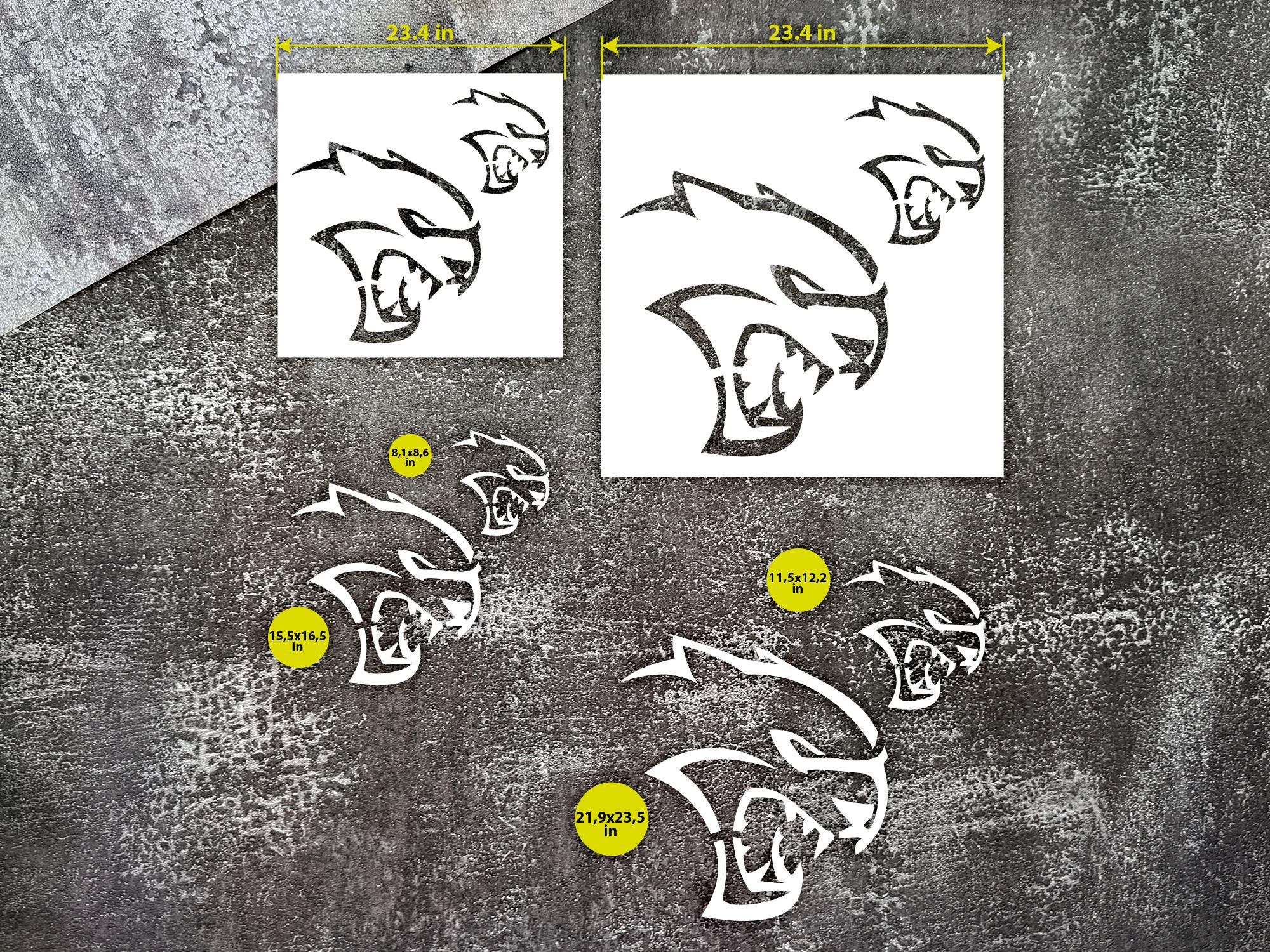 Angry Wildcat Stencil for Airbrushing, Hellcat Logo Stencil, Custom ...